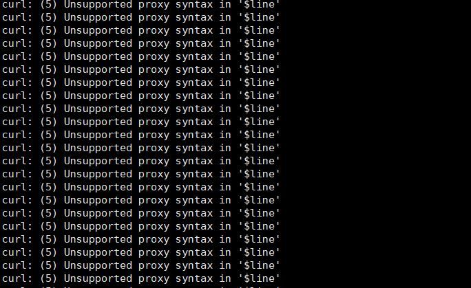 Getting Proxy From File Error Curl 5 Unsupported Proxy Syntax